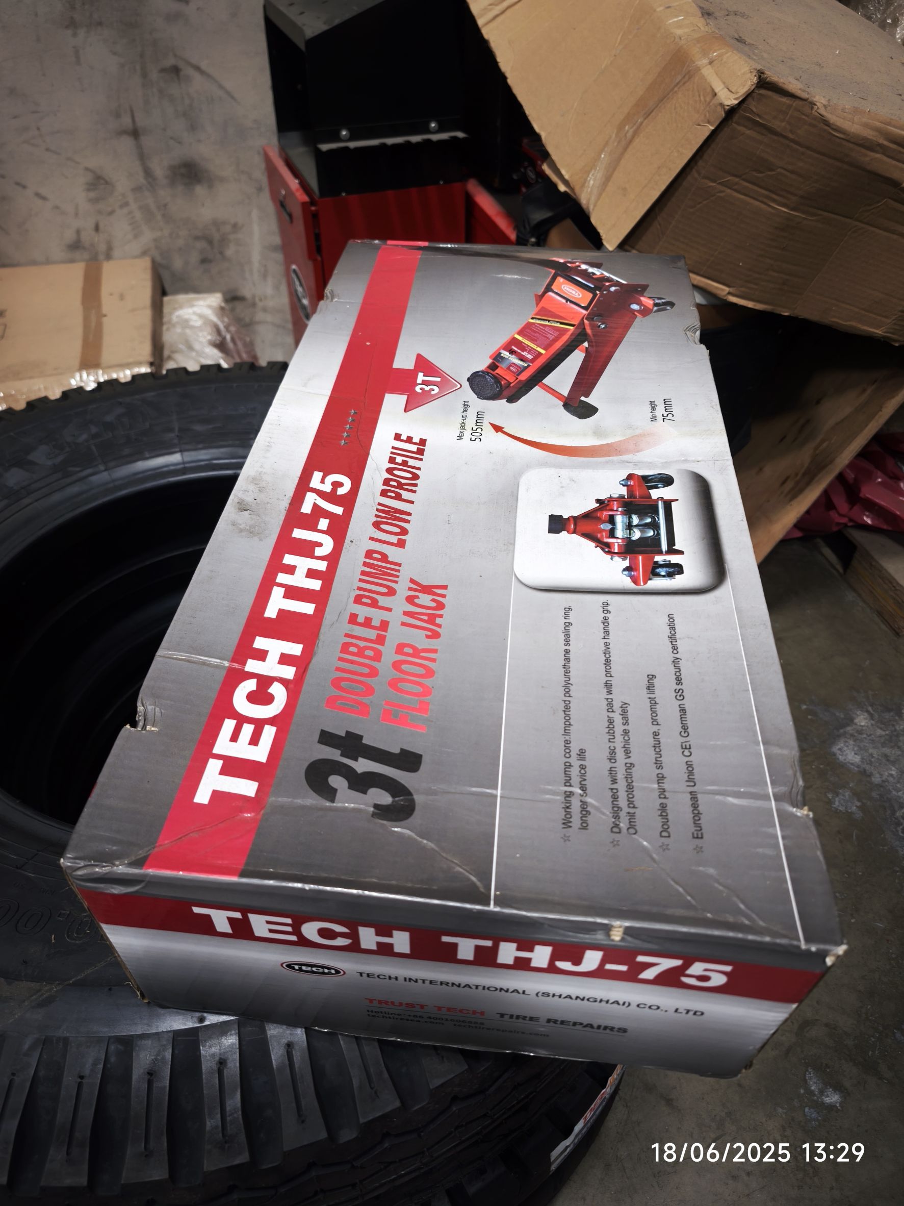 THJ-75 แม่แรงยกรถ 3 ตัน ลูกสูบคู่ ยกรถโหลดเตี้ยได้ ระยะต่ำสุด 75 มม. – 468automate